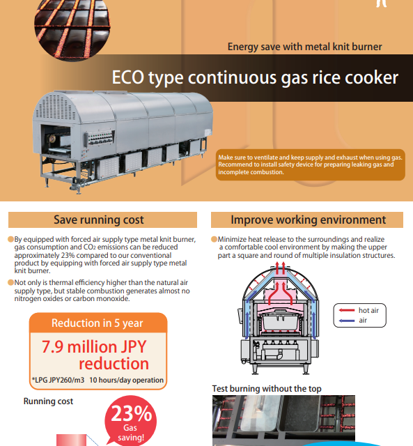 NAKANISHI ECO type continuous gas rice cooker Catalog - dot B