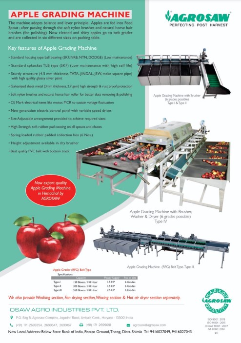 AGROSAW APPLE GRADING MACHINE Catalog - dot B